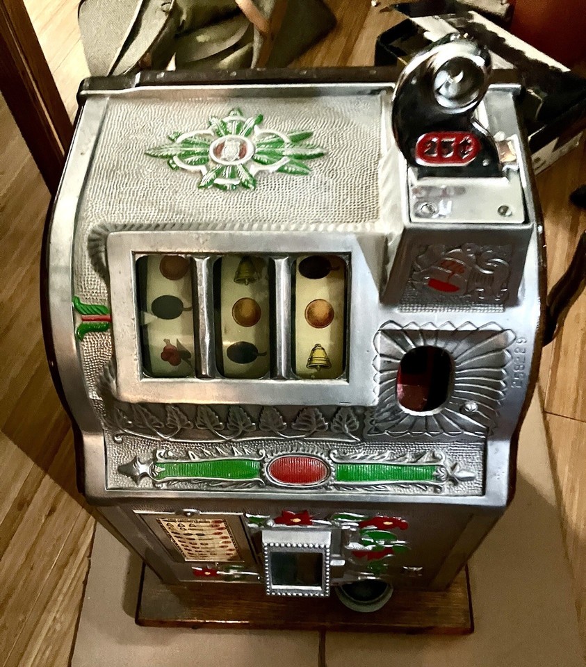 Rare Vintage Mill’s Poinsettia Gooseneck 25 Cent Slot Machine | eBay