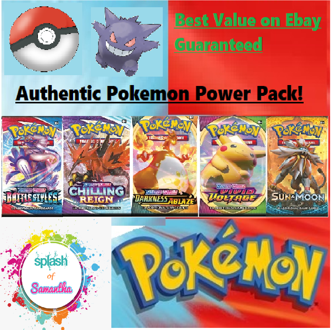 Authentic Pokemon Power Pack Box 5 Booster Packs - 1 WOTC / 1 EX/GX/V ...