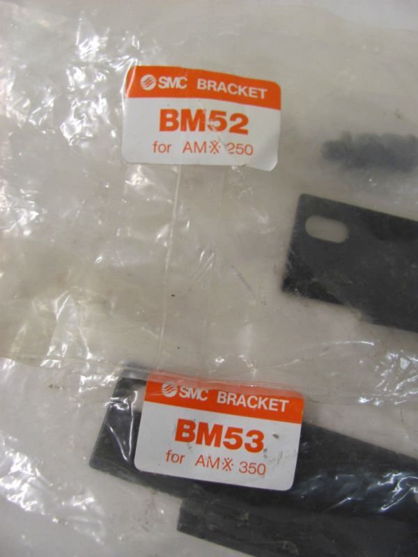 Lot of (2) SMC BRACKET (1)BM52 FOR AM 250(3-5/16"X1-1/16") & (1) BM53 ...