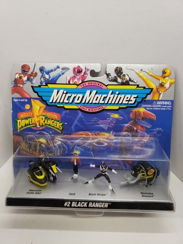 Micro Machines Mighty Morphin Power Rangers Set #2 BLACK RANGER Galoob ...