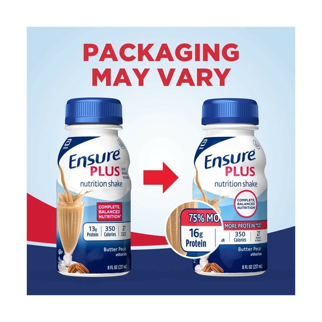 Ensure Plus Butter Pecan Nutrition Shake 8 FL Oz 6 Count (pack of 4 ...