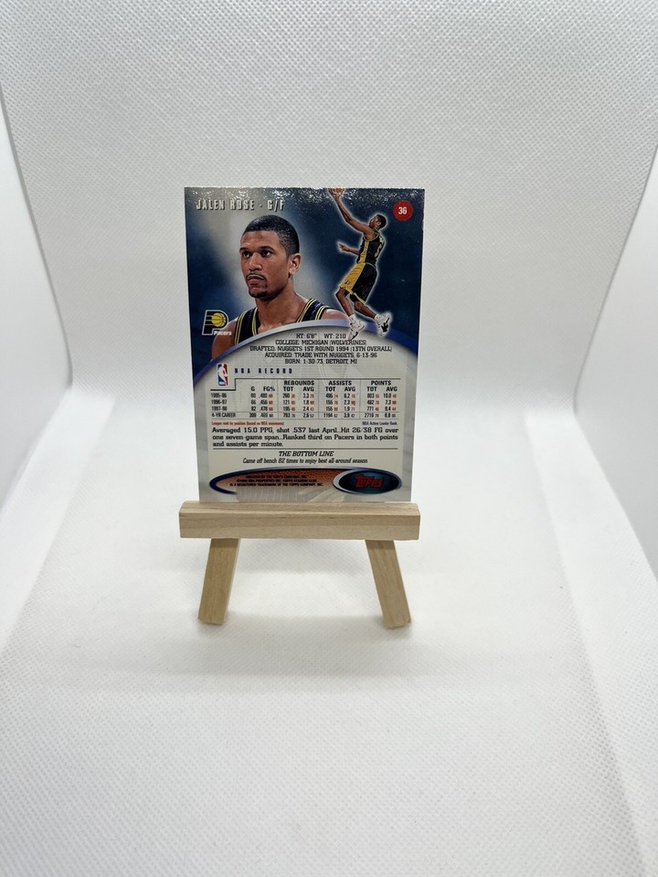 1998-99 Topps Stadium Club - #36 Jalen Rose, Indiana Pacers. | eBay