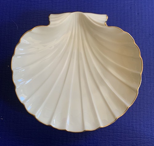 Lenox China Ivory Scallop Shell Dish with 24 Karat Gold Trim, MINT ...