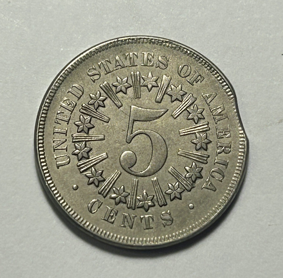 1866 RAYS SHIELD NICKEL AU / CLIPPED PLANCHET | eBay