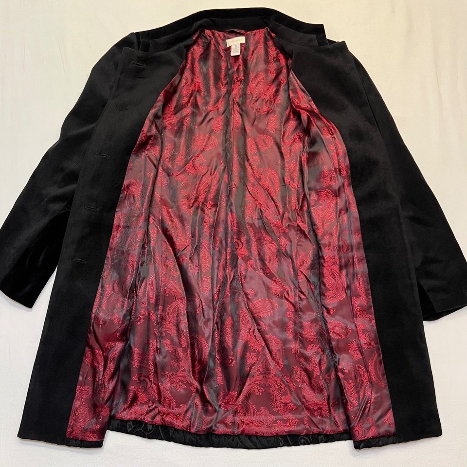 Black Velvet Paisley Patchwork Button Front Jacket Chico's Size 3 (US ...