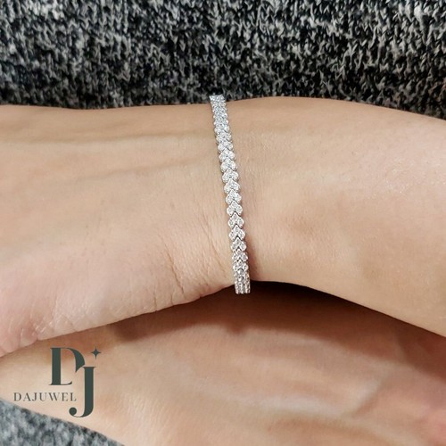 7" Inch Long Tennis Bracelet 6 Carat Round Brilliant Cut Solid 14K ...