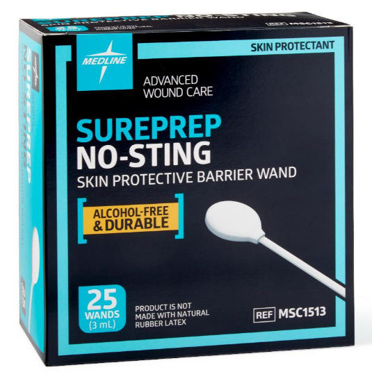 Medline SurePrep No-Sting Skin Protective Barrier, Wand 3mL, Box of 25 ...