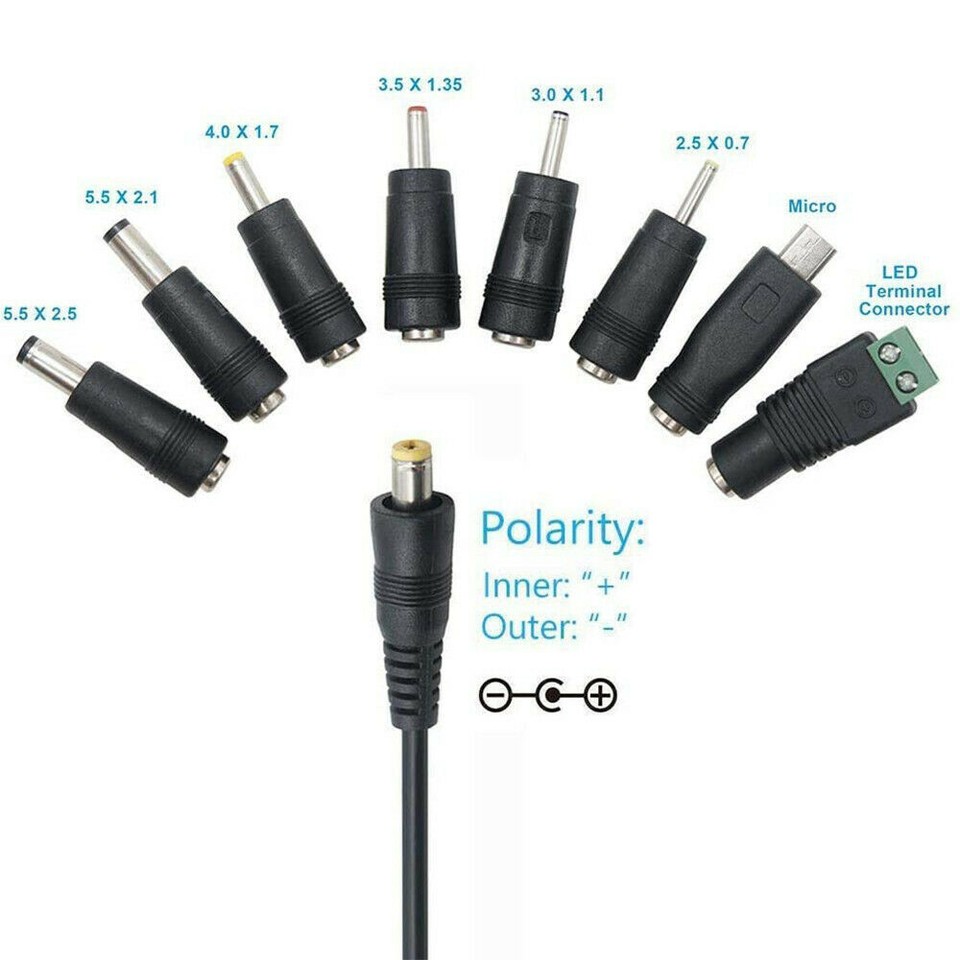 For DC Wall Charger 12W 3-12V Universal Multi AC Adapter Charger Power ...