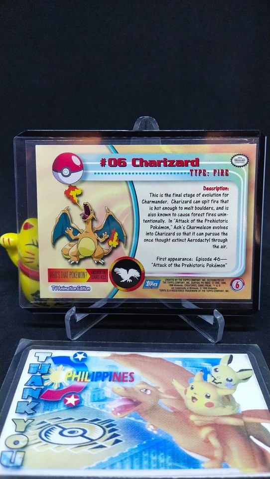 Pokemon Card - CHARIZARD #6 - FOIL (TOPPS T.V. - 1ST PRINT) YR 1999 ...
