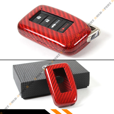 FOR LEXUS 2014-2017 IS KEYLESS ENTRY SMART FOB RED CARBON FIBER SNAP ON ...