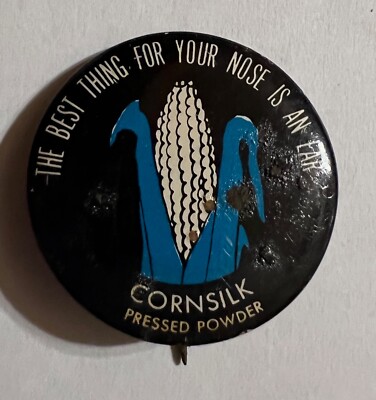 Cornsilk Pressed Powder Vintage Advertising Pin Pinback Cosmetics ...
