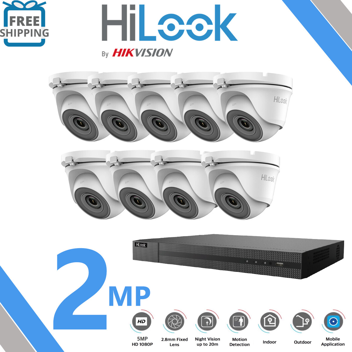 HIKVISION HILOOK 16CH CCTV SYSTEM 1080P FULL HD DVR KIT 2MP AUDIO ...