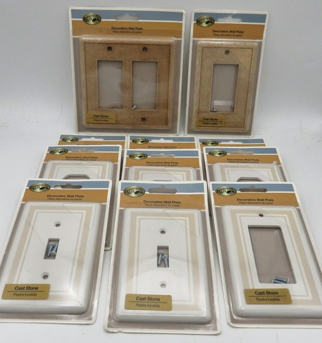 Lot 11 HAMPTON BAY Decorative Wall Plates CAST STONE Switch GFCI Outlet ...