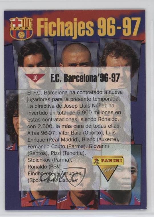 1996 FC Barcelona Fichajes Vitor Baia Luis Enrique Fernando Couto ...