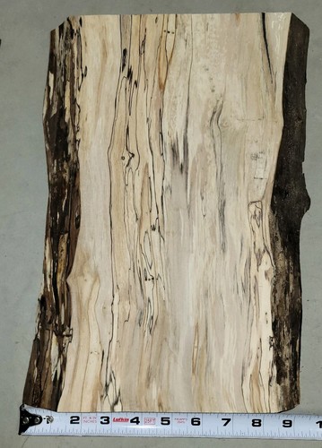 3 Live Edge Curly Spalted Maple Wood Slabs Highly figured 13.5"×9-10"×1 ...