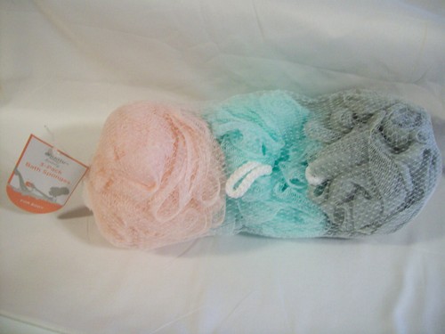 Equate 3 Pack Bath Sponges, Loofa Pink, Green, Gray NEW! | eBay