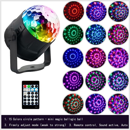 15 Effects RGB Disco Party Light Stage Ball Night Light KTV Strobe DJ ...