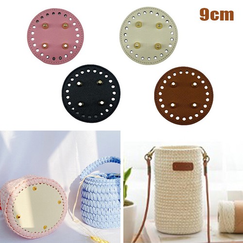 Round Bottom For Knitted Bag PU Leather Base Bag Accessories Handmade ...