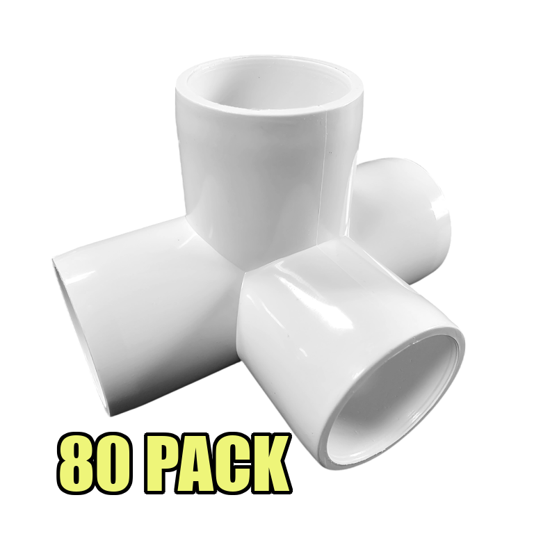3/4" 4-Way PVC Fitting - Furniture Grade Side Outlet Tee - 80 pack | eBay