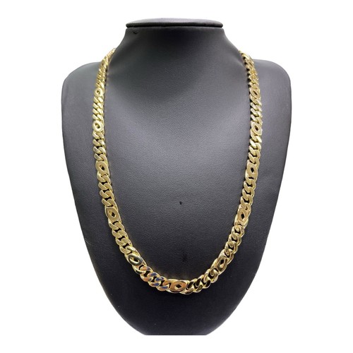 18ct 18k Yellow Gold (3x1) Birdseye Link Chain Necklace 99.36 Grams ...