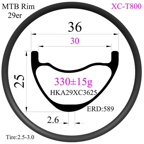 Superlight 29er 36mm Width 25mm Depth Carbon Fiber XC MTB Bicycle ...