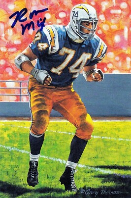 San Diego Chargers RON MIX autographed auto signed Goal Line Art card ...