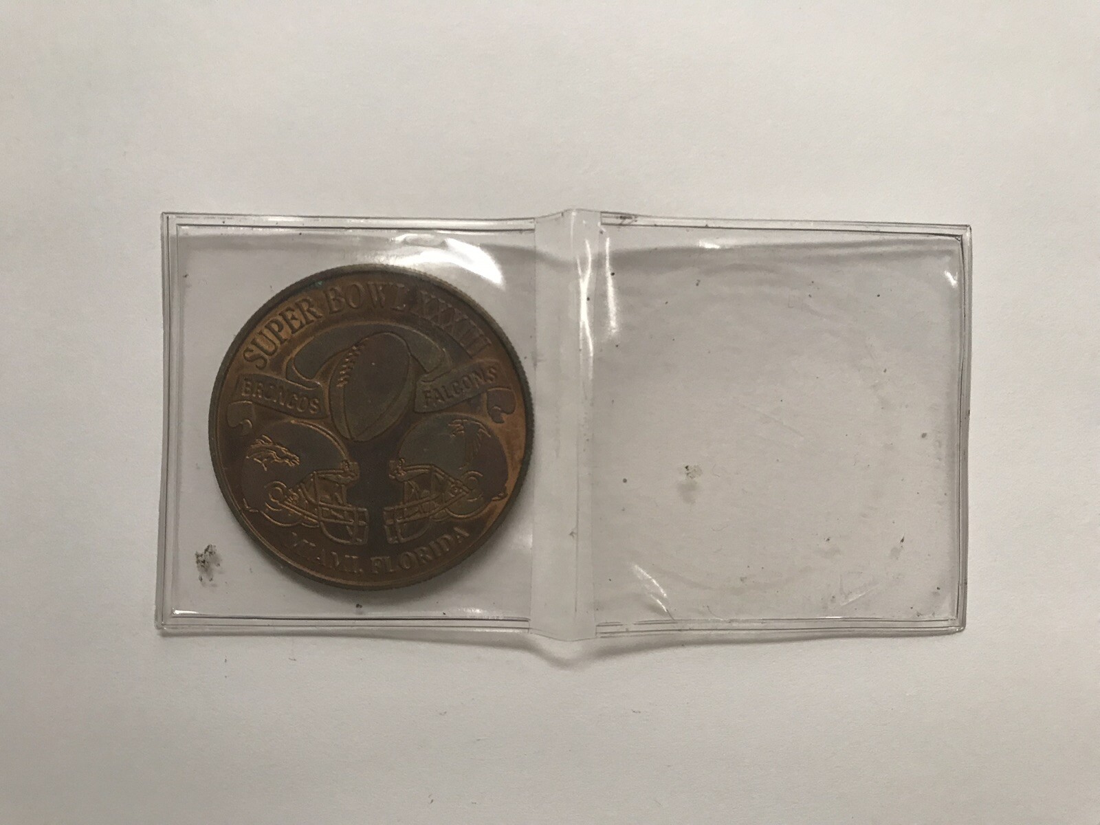 Super Bowl XXXIII Solid Bronze Coin from Balfour sports Broncos vs ...