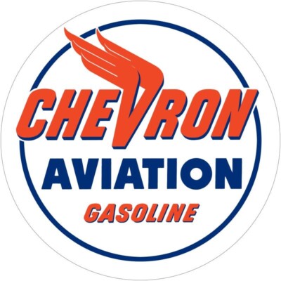 Chevron Aviation Gasoline NEW Sign 28" Dia. Round AMERICAN STEEL | eBay