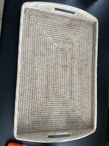 Neptune Ashcroft Breakfast Tray with handles w55cm x d36cm Wicker ...