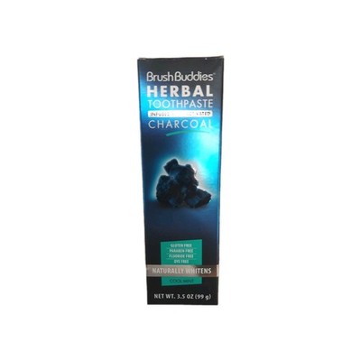 Brush Buddies Herbal Fluoride Free Toothpaste with Charcoal 3.5 oz (6 ...