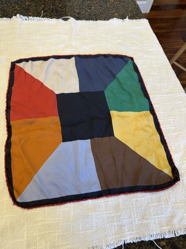 100% Silk Handkerchief Hand rolled Edges Rn 32418 17 Inch Vintage Color ...