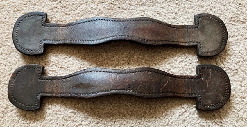 PAIR ANTIQUE Trunk Leather Handles, chest steamer box, vintage, Rare ...