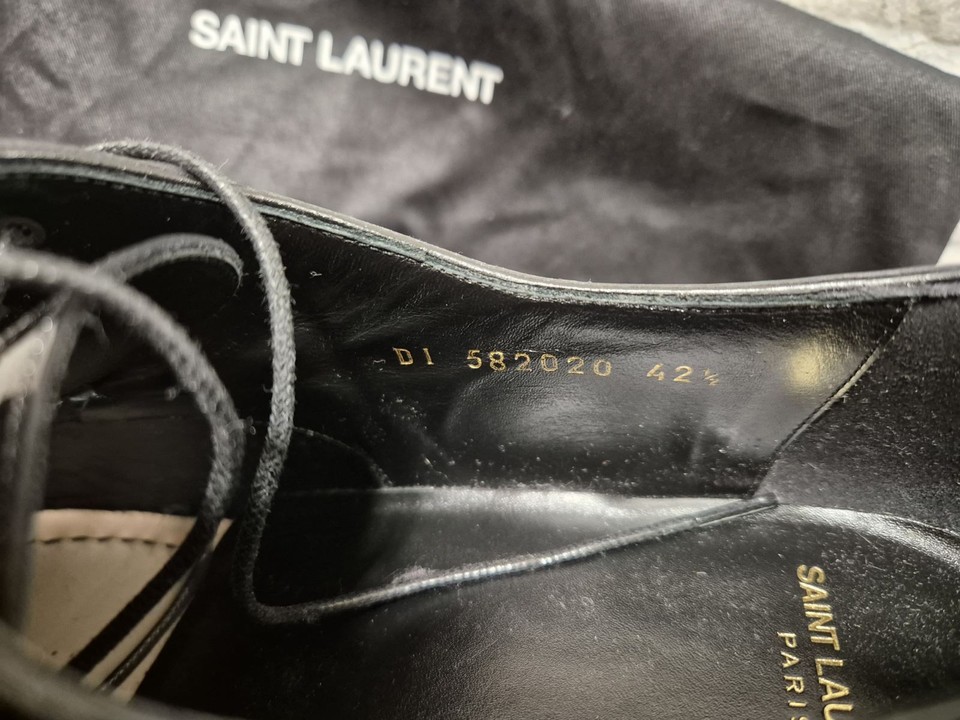 Authentic New Saint Laurent Paris YSL Noir Patent Leather Formal Shoes ...