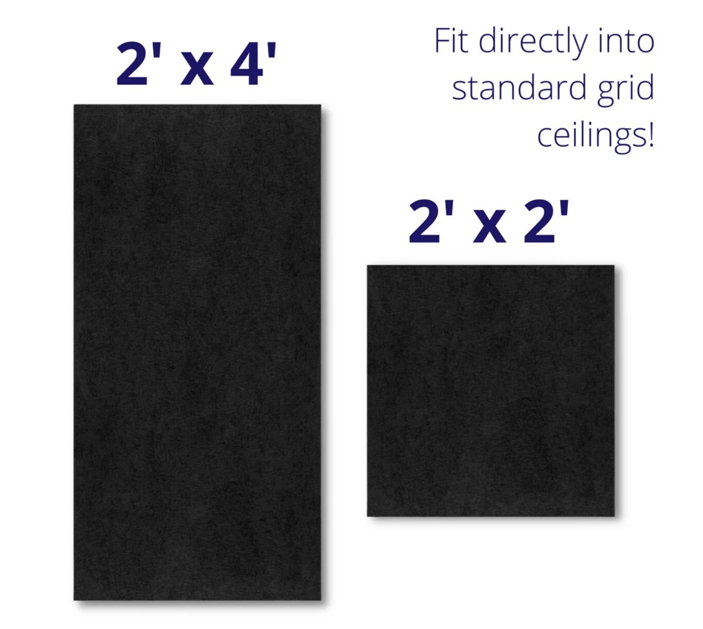 Soundsulate Black Acoustical Ceiling Tiles 24"x24"x1" Sound Absorbing ...