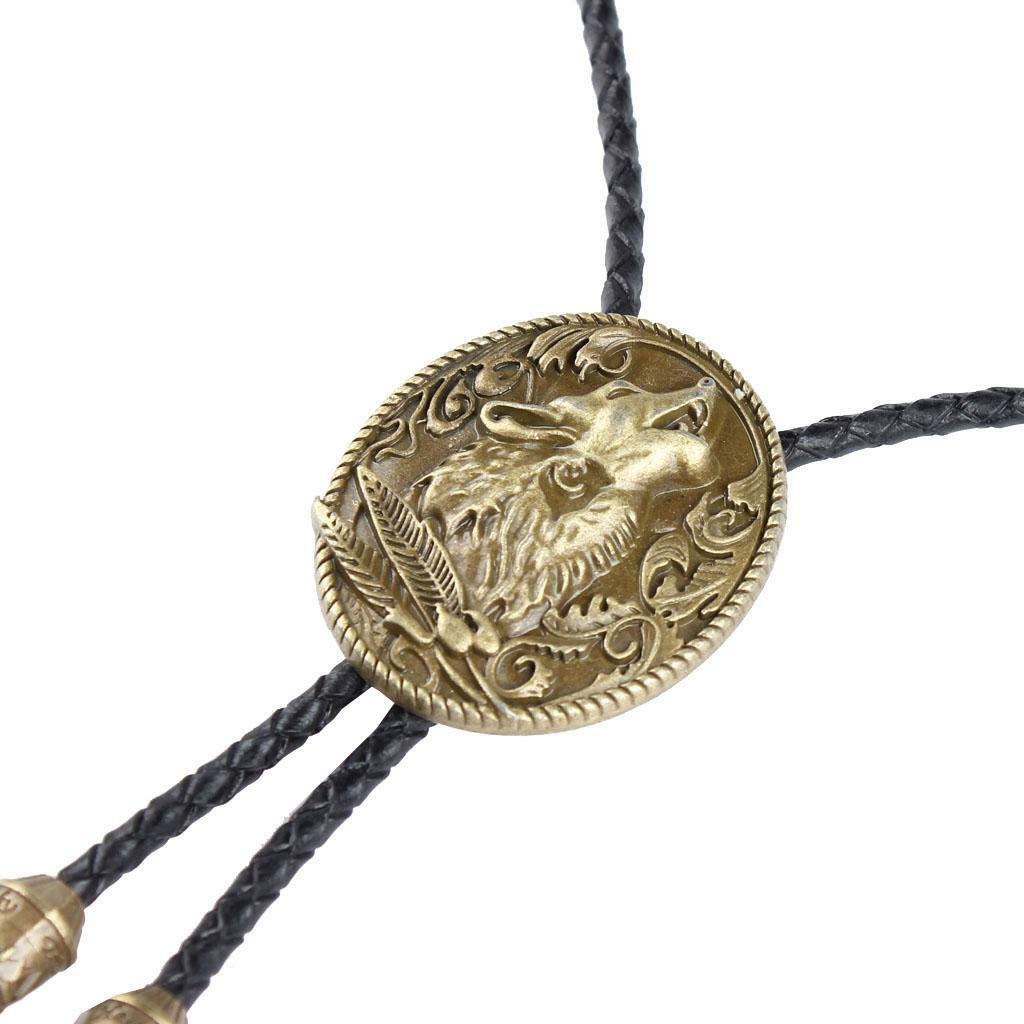 Native American Wolf Head Bolo Ties Necklace Cowboy Bolas Rodeo ...