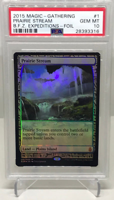 MTG MAGIC THE GATHERING PRAIRIE STREAM HOLO ZENDIKAR EXPEDITIONS PSA 10 ...
