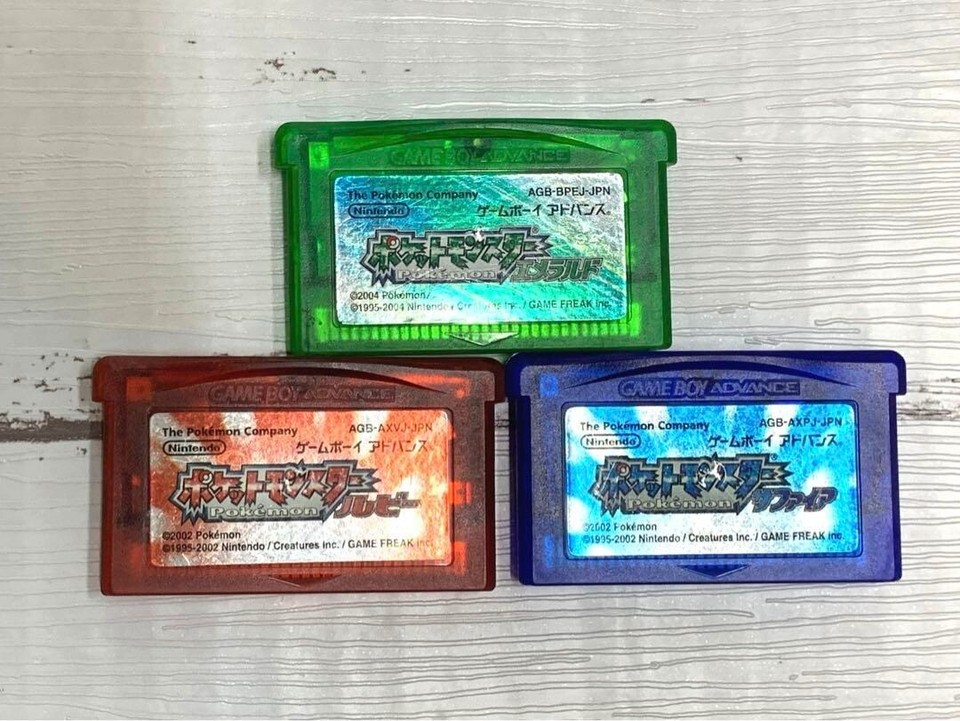 Gameboy Advance Pokemon Ruby Sapphire Emerald Fire Red Leaf Green GBA ...