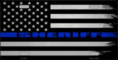 Sheriff Blue Flag Novelty Metal License Plate Tag | eBay