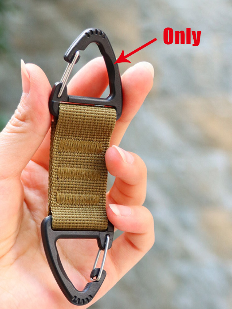 10Pcs Plastic Alloy Triangle Carabiner Keychain Belt Buckles Camping ...