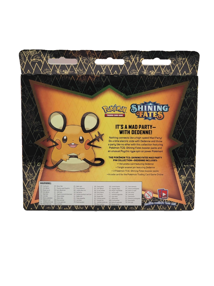 Pokemon Shining Fates Mad Party Pin Collection Box Dedenne Sealed New ...