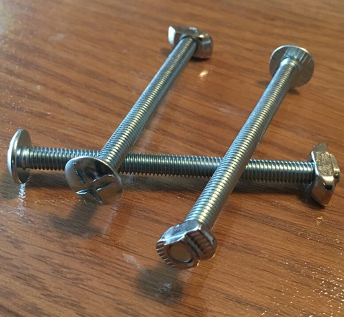 Bunk Bed Fixing Furniture Bolts ~ 6 x 100 mm Bolt & Mini Half Moon Nut ...