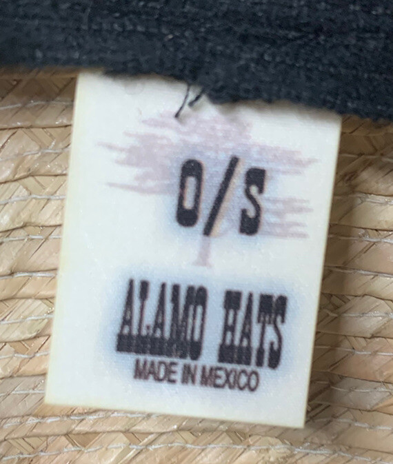Alamo Straw/Palm Charro Hat O/S 7”Brim Band Ties Sombrero Western ...