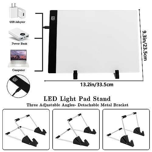 183PCS A4 Diamond Painting Light Pad Kit, Light Board for 01-A4 Light ...