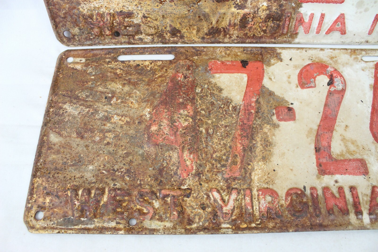 1923 West Virginia License Plate Original Collector Vintage Antique Set ...