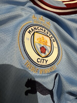 Manchester City Treble Winners Commemorative Jersey 2022/23 | eBay UK