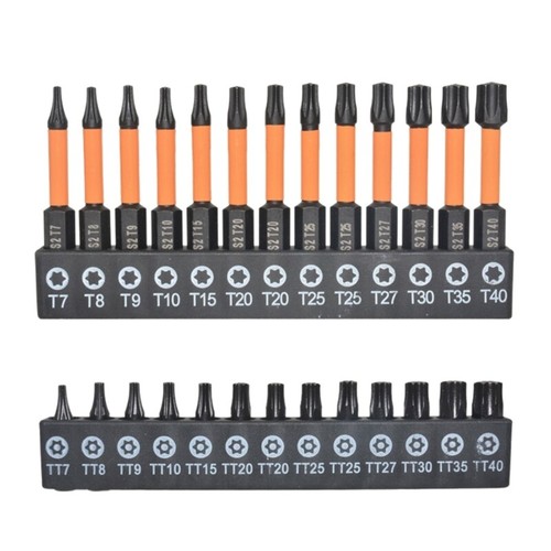 26Pack Torx Head Screwdriver Bit Set Shank Steel Security Screwdriver ...