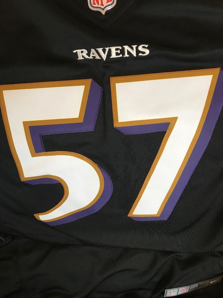Nike On Field Baltimore Ravens C.J. Mosley #57 Black Sewn Jersey NWT ...
