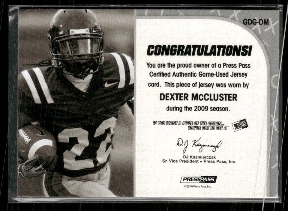 2010 Press Pass PE #GDG-DM Dexter McCluster Game Day Gear Jerseys ...