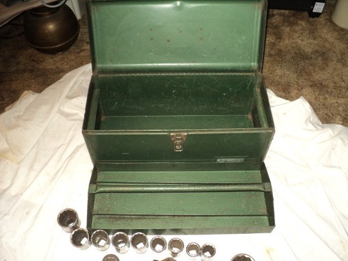 Used Large Tool Lot S&K Tools / Toolbox Ratchet, Sockets, Breaker Bar ...