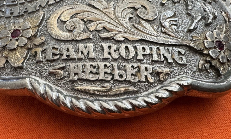 VTG 2002 Community Roping Club Team Roping Heeler Champion Trophy Belt ...